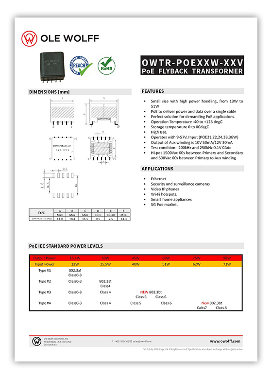 News_2 PoE Flyback Transformer
